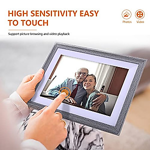 Loamars Smart Digital Picture Frame WiFi: 10.1 Inch HD 1280x800 IPS Touch Screen Display 16GB Storage SD Slot Auto-Rotate Share Photos and Videos with Family and Friends from APP/Network Cloud