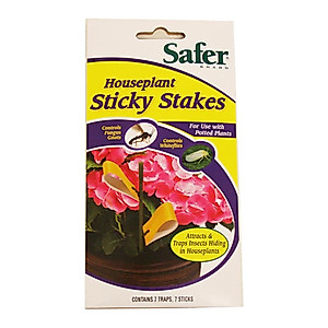 Safer Brand 5025 Houseplant Sticky Stakes Insect Trap, 14Traps - (2 Pack)