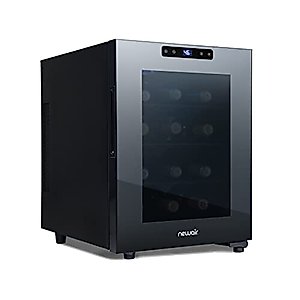 NewAir Shadow-T Series Wine Cooler Refrigerator | 12 Bottle | Countertop Mirrored Compact Wine Cellar with Triple-Layer Tempered Glass Door | Vibration-Free & Ultra-Quiet Thermoelectric Cooling