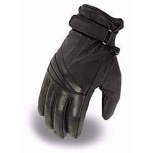 FMC Motorcycle Women's Leather Blk Driving Waterproof Gloves with Hipora Insert Soft (XS Regular)