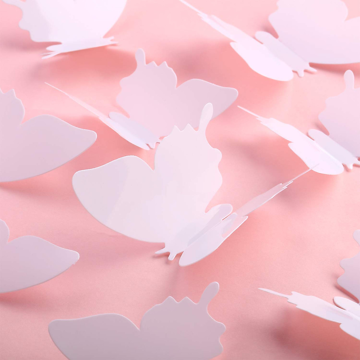 120 Pieces 3D Butterfly Wall Stickers 3 Sizes Removable Butterfly Mural Decals for Baby Kids Room Wedding Home Fridge DIY Art Decor (White)