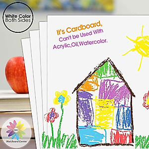 Mat Board Center, 25 Pack 9x12 Uncut Photo Mat Boards, White Color Backing Matt Board Great for Arts, Frames, Photos, Prints