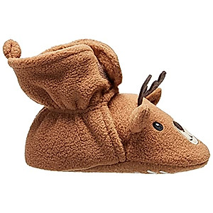 Hudson Baby Unisex Cozy Fleece Booties, Reindeer, 12-18 Months