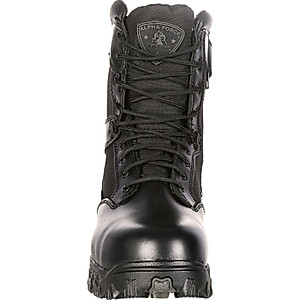ROCKY Alpha Force Zipper Waterproof Public Service Boot, Black, Size 15(WI)