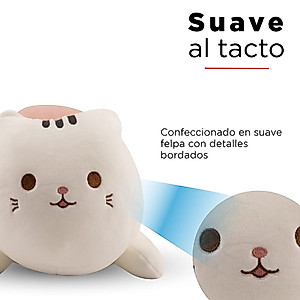 MINISO 14'' Sushi Cat Plush, Kawaii Stuffed Animal, Soft Body Pillow, Kitten Doll, Big Valentine's Day Gift (Salmon)