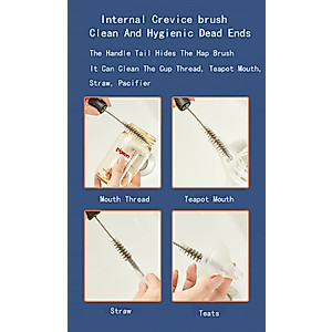 4 Pieces Bottle Brush Set, Long Handle Wine Decanter Cleaning Brush + Straw Cleaner Brush + Thermos Lid Cup Brush for Cleaning Baby Bottle Goblet