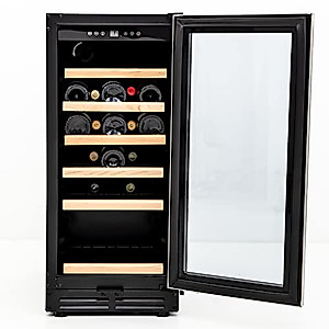 Avanti WC3015S3S Wine Cooler Freestanding Holds Up to 30 Bottles, Stainless Steel Construction, Black