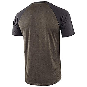 KNQR Men's Performance Lightweight Vintage Quick Dry Athletic Active Outdoor Hiking Henley T-Shirts Military/Black Carbon XXL