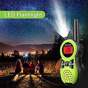 Retevis RT38 Walkie Talkies for Kids, Kids Walkie Talkie 3 Pack, Toy Gifts for Boys Girls,22 CH Hands Free Small Size USB Port, Long Range Family Camping Traveling(Red Blue Green)