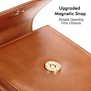 nuoku Crossbody Phone Bag for Women, Mini Crossbody Purse, Small Phone Wallet Crossbody with Removable Card Holder, Brown