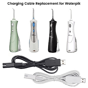 Charger Cord Replacement for Waterpik Water Flosser WP360W WP462 WP450, USB Charging Cable, 5ft (2-Pack)