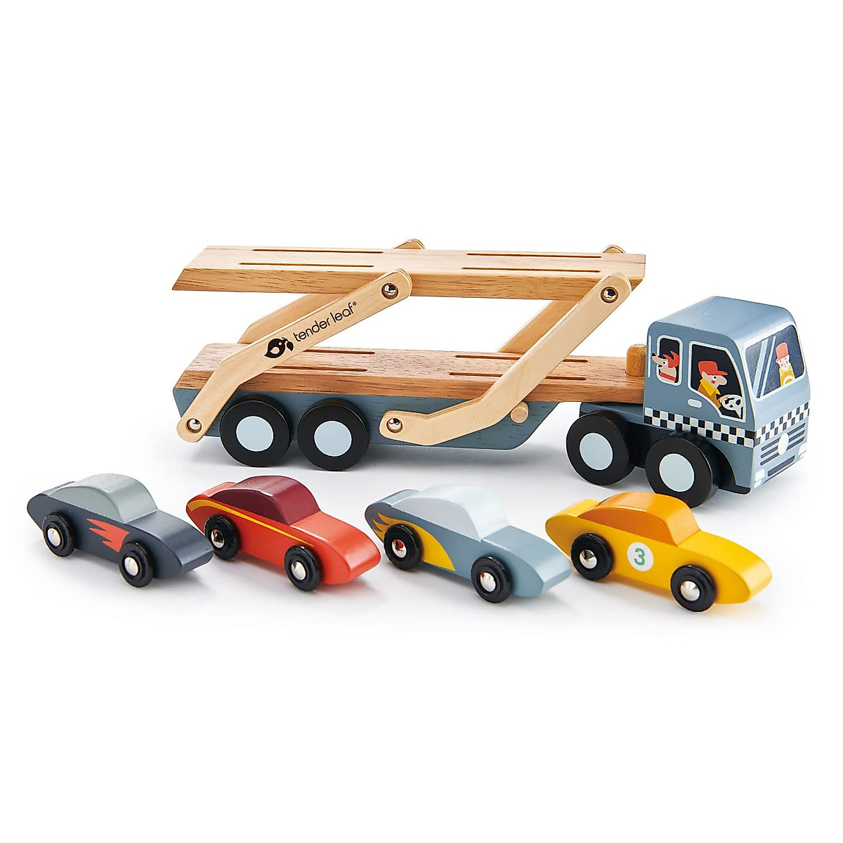 Tender Leaf Toys Car Transporter - Imaginative Play Gift for Children Encourage Social Development and Language Skills