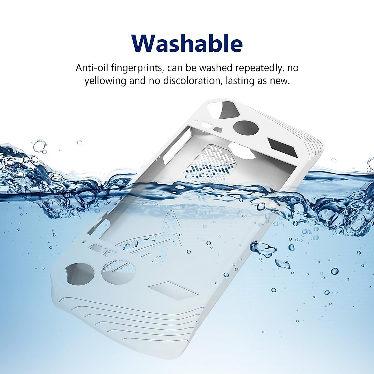 Writiany Protective Silicone Case for 2023 ASUS ROG Ally Game Console Drop-Proof Case for 2023 ASUS Rog Ally Handheld Case (White)