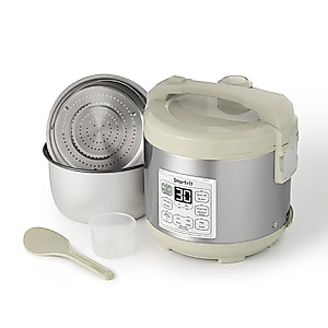 Starfrit Low Carb Rice Cooker - 14 Cups - Stainless Steel Low Carb/Steamer Basket - 7 Preset Functions - 500W