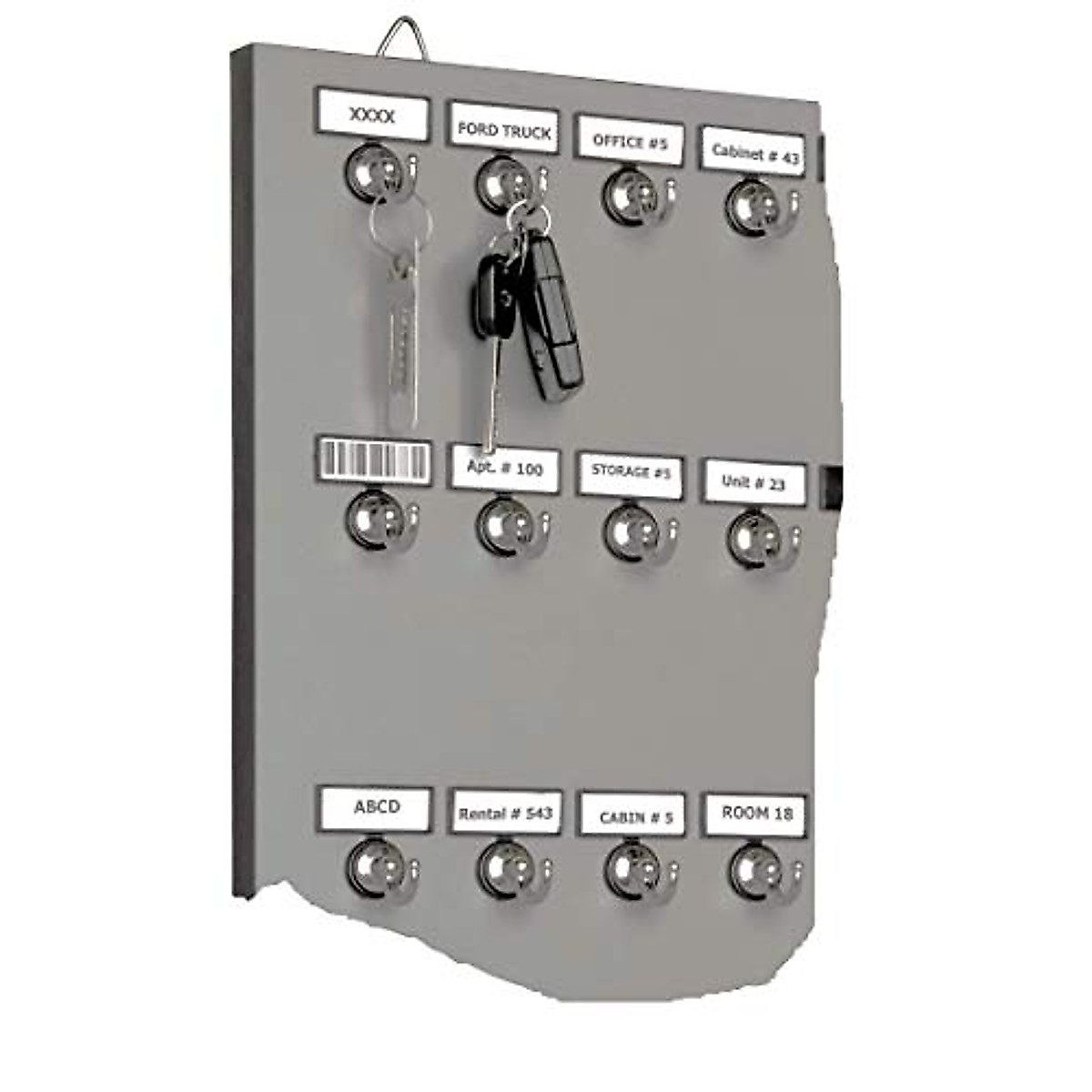 Key Hook, Key Rack #35MGN, 35 Extra Space Bolted Metal Hooks with 'Customize Name Plate', (35 Sets of Tag & Ring Included) - Made in USA