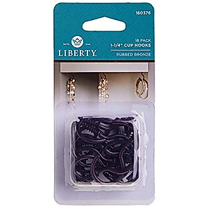 Liberty 160376 1-1/4" Cup Hooks (Pack of 18), Rubbed Bronze