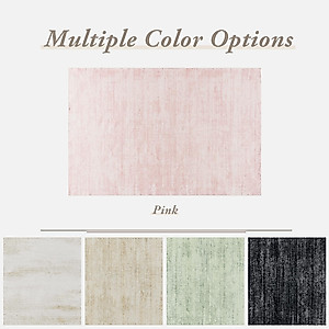 BILEEHOME Light Pink Rug 5x7 for Nursery Bedroom,Abstract Cute Modern Washable Boho Area Rugs for Girls Room,Blush