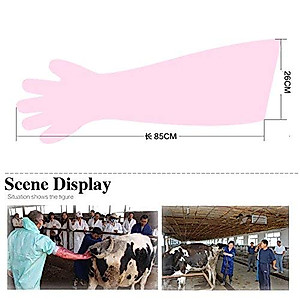 Lucky Farm Disposable long Gloves 50pcs 35inch Length Plastic Gloves Long Sleeve Gloves for Veterinary Arm Protection
