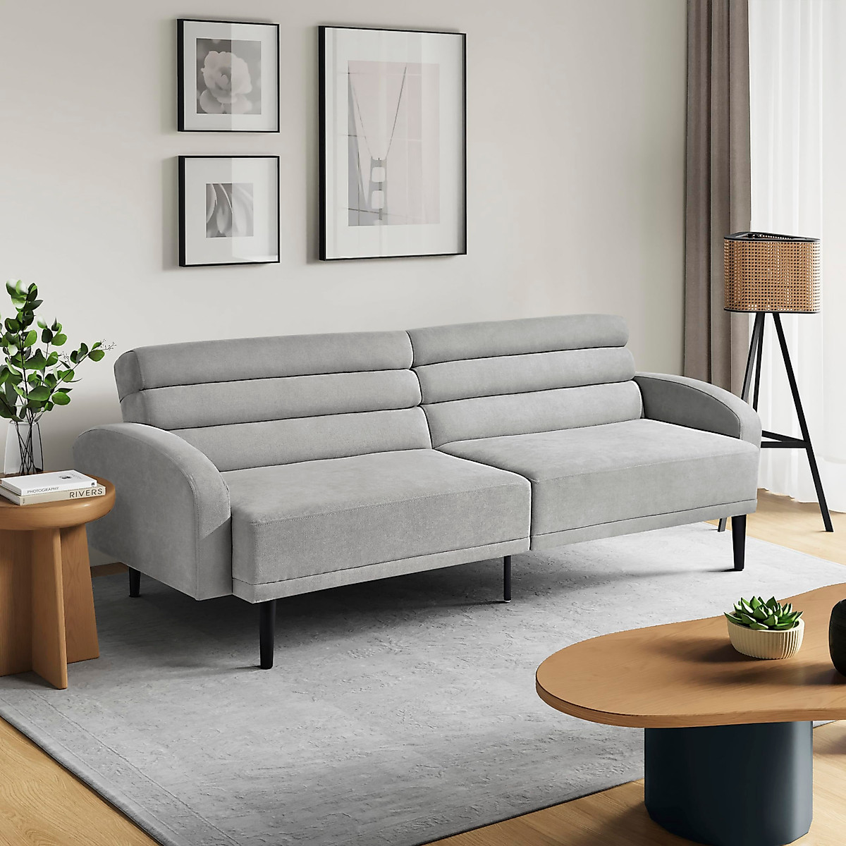 Serta Roswell Convertible Sofa Light Gray