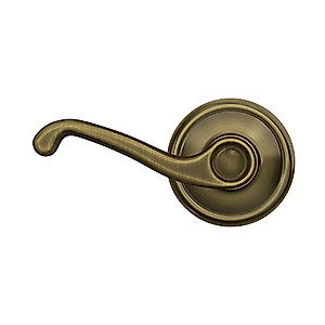 Schlage F10 FLA 609 Flair Door Lever, Hall & Closet Passage Lock, Antique Brass