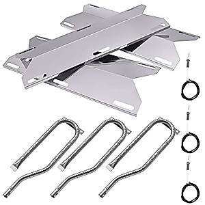 Hipoilk Grill Parts Kit for Jenn-Air 720-0336 720-0511 720-0337 730-0337, Members Mark 720-0586A Gas Grill Burners, Heat Plates Tent Shield Burner Cover, Igniters
