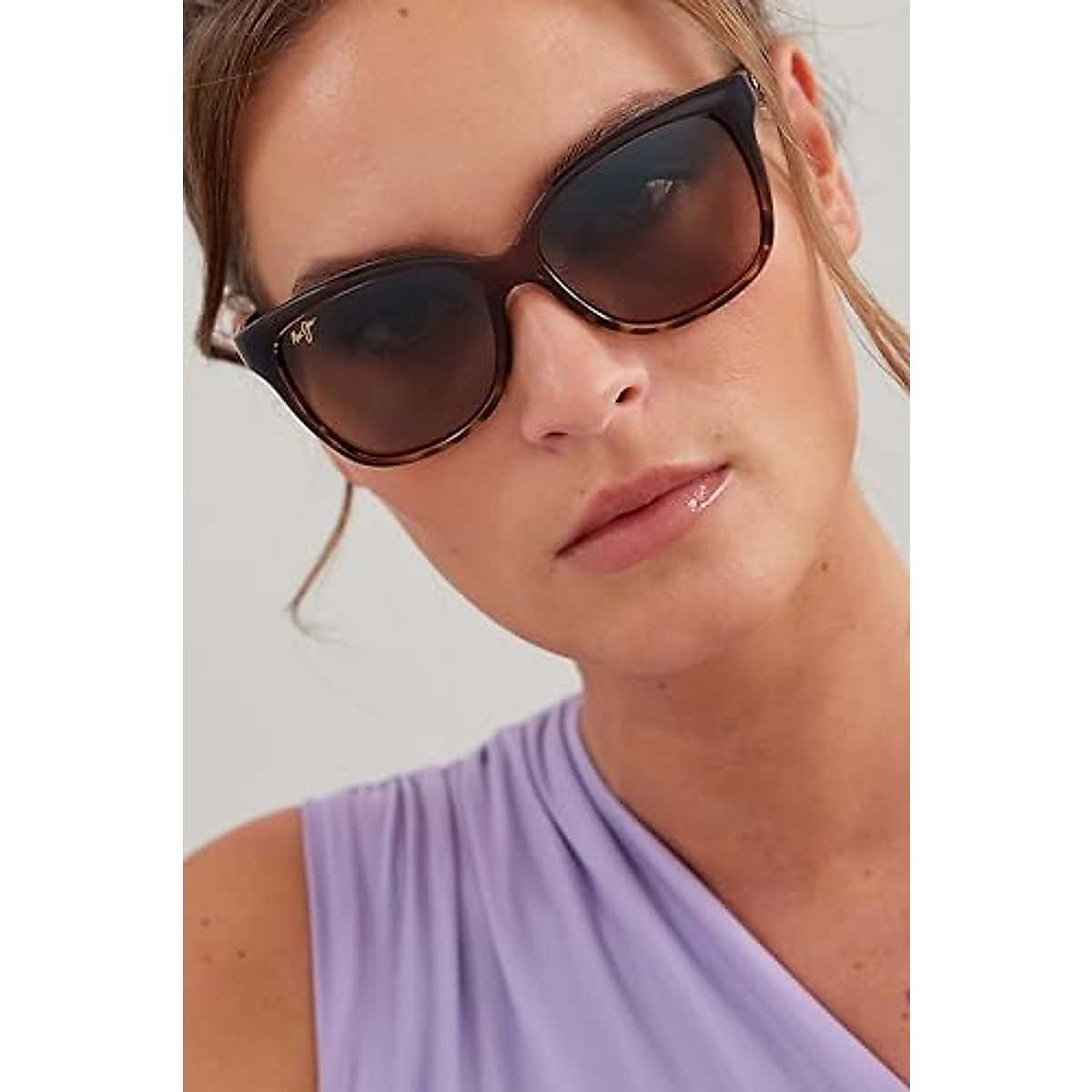 Maui Jim Women's Starfish Polarized Fashion Sunglasses, Translucent Chocolate w/Tort/HCL® Bronze, Medium