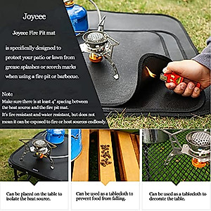 Joyeee Under Deck Grill Floor Mat, Small Square Fire Pit Mats for Griddle Cooking, Outdoor Propane Burners and Portable Charcoal Grills, Heat Resistant 1000 Degrees Fahrenheit, 13.4"x13.8" #17