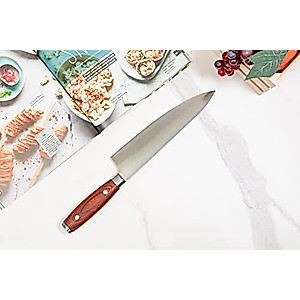 Chef Knife - 8 Inch Kitchen Knife with Stainless Steel Blade - Carving Knife for Meat and Vegetables - Knife for Kitchen - Professional Sharpness and Ergonomic Handle - Multipurpose Cooking Knife
