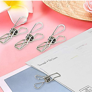 Home-X Clothes Pins 40 Pack, Metal Pins, Multi-Purpose Stainless Steel Wire, Cord Clothes Pins Utility Clips, Hooks for Home/Office-2 inch