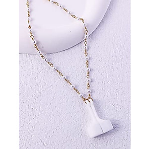 Newest Anti-Lost Airpods Neck Strap Holder Magnetic Gold Leash White Pearl Chain Necklace Gifts for Women Lady Girl, 72cm