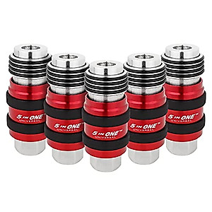 Milton 1750 Safety Exhaust Coupler, 1/4" body, 1/4" FNPT (Pack of 5) Red