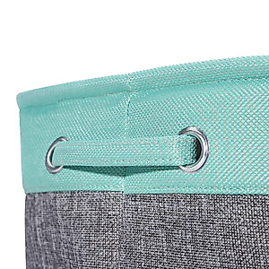HOKEMP Large Foldable Storage Bins [3-Pack] -14.9 x 10.6 x 9 inch Storage Basket Collapsible Durable Organizer Bin with Carry Handles for Nursery, Home Closet, Toys, Towels, Laundry (Teal)