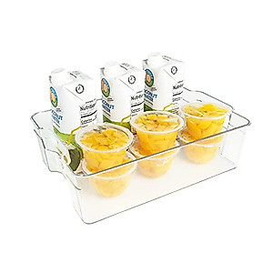 Kitchen Spaces KSDB12-AMZ Compact Deli Bins Stackable Food Storage Organizer for Fridge, Freezer, and Pantry, 8.7" x 3.5" x 6.8", Clear