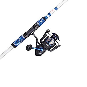 PENN Fishing Battle Spinning Reel and Fishing Rod Combo, black/white/blue, 4000 reel size - 7' - medium - 1pc (BTLIII4000LE701M)