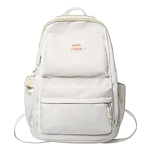 DINGZZ Solid Color Girls Backpack Large Capacity School Bags for Teens Female Student Bookbag (Color : Black, Size : 31 * 15 * 42CM)