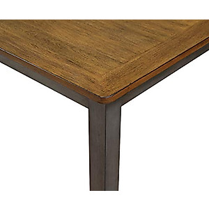 OSP Home Furnishings West Lake Dining Table Set, 5-Piece, Antique Finish Natural Top and Grey Base with Charcoal Fabric