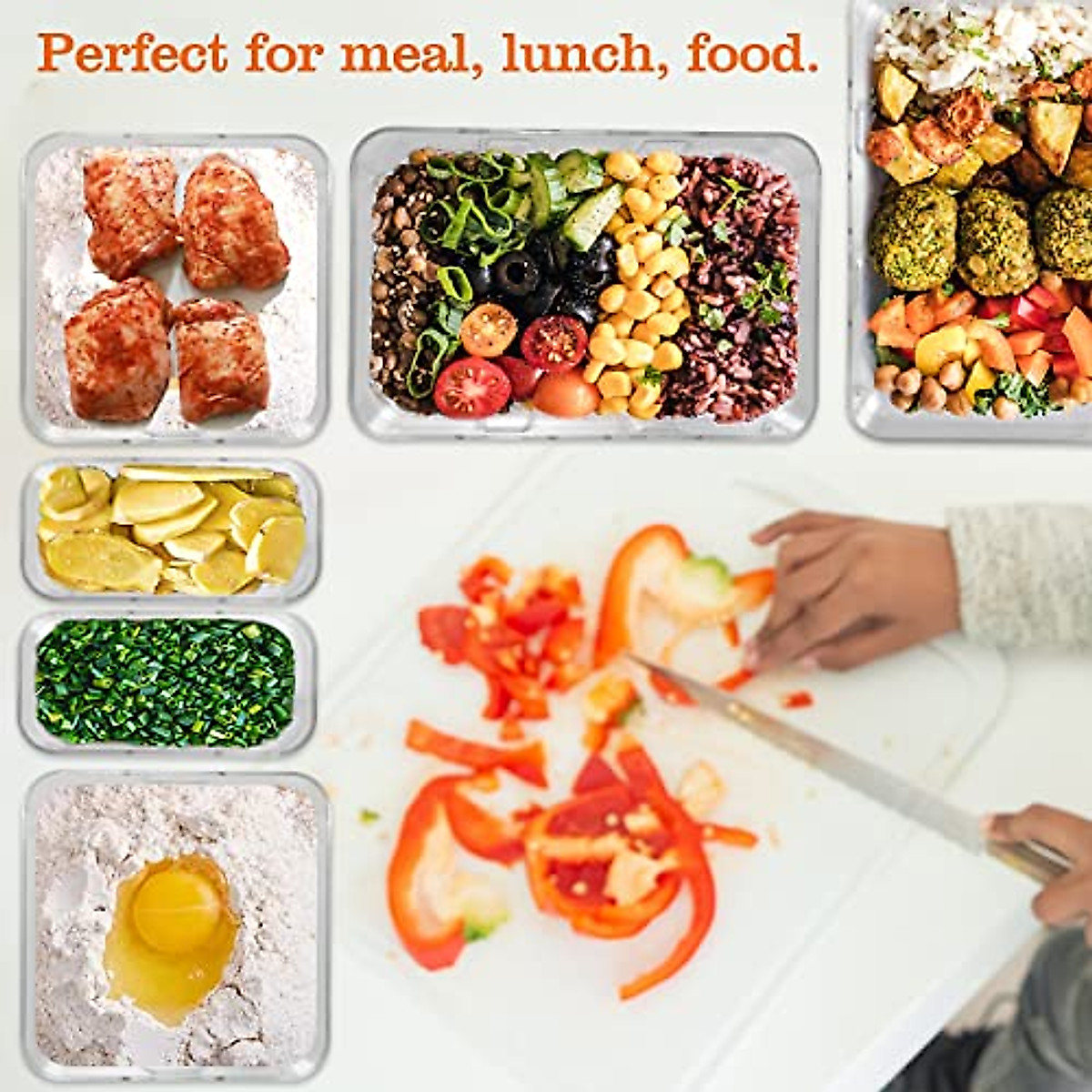 Adadmei Airtight Food Storage Container 6 PCS Set Clear Plastic Big Capacities Canisters For Cereal, Clear Fridge Organizers for Kitchen, Freezer, Countertops, Cabinets Stackable Pantry Organizer Bins