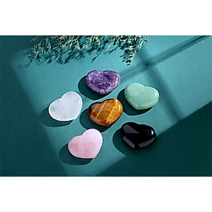 MAIBAOTA 45 mm Black Obsidian Healing Crystals Big Heart Love Crystal Palm Stone Reiki Crystal Gemstone Worry Stones for Anxiety Crystal Christmas Valentines Day Gifts for Herfriend Wife