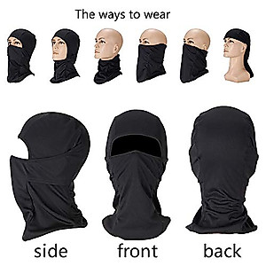 Valleycomfy 4PCS Balaclava Ski Mask Winter Face Mask Men Women UV Protection Hood Windproof Sun Hood Tactical Masks(Black,Grey,Blue)