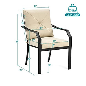 WYFDP 4 Piece Patio Dining Chairs Stackable Removable Cushioned Garden Patio