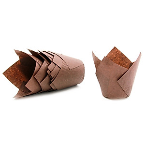 Brown Tulip Baking Cups, Large Size, Pack of 50