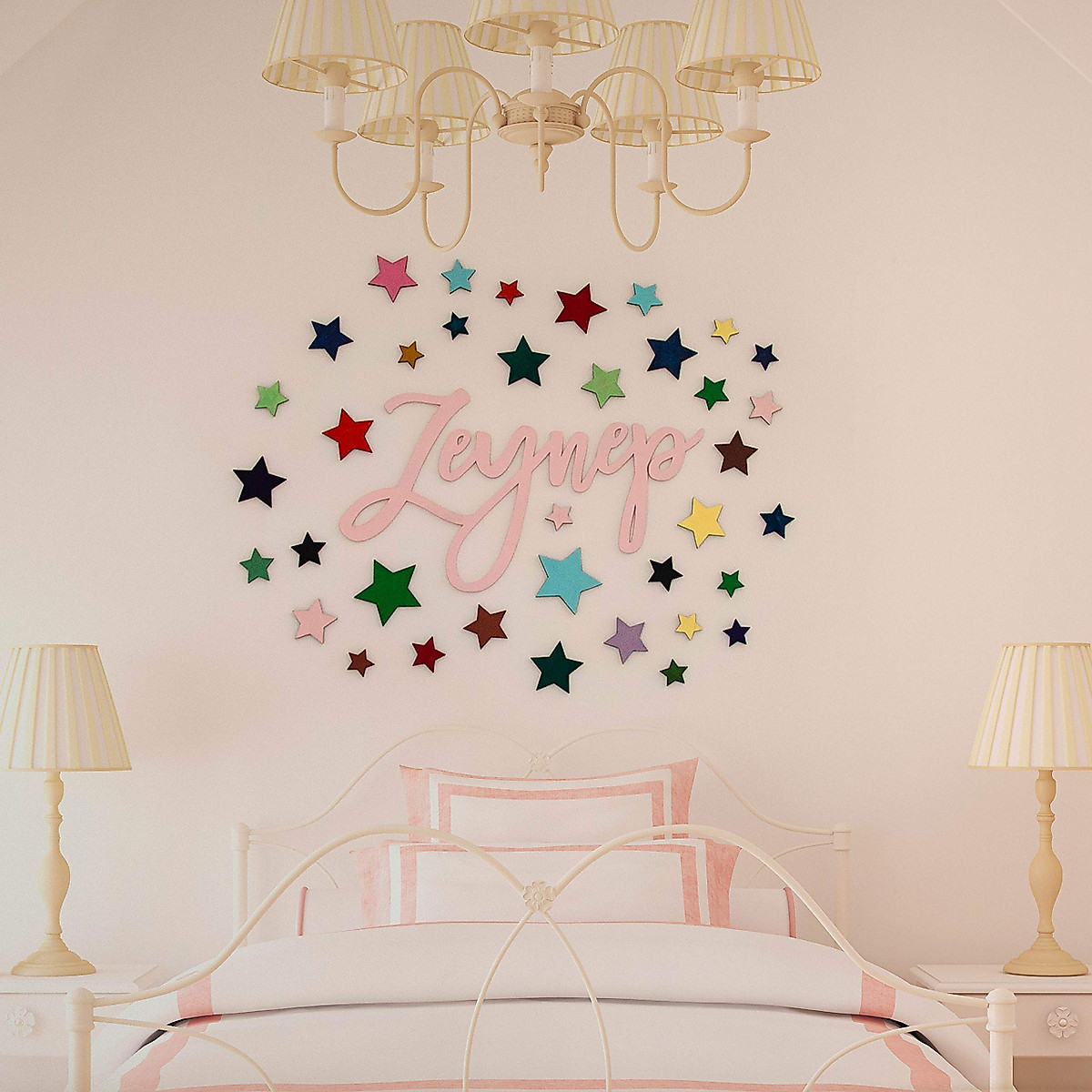 Personalized Wood Fiberboard Painted Name Sign 12", 17", 23", 35" Wide Options Custom Baby Name Sign for Nursery Décor