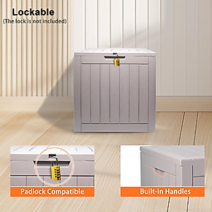 XCK Outdoor Storage Box 31 Gallon Deck Box Waterproof Resin Package Delivery Boxes for Outside Weatherproof Garden Tool Patio Storage Box with Lid UV Resistant Pool Toy Storage Bin Lockable Dock Box