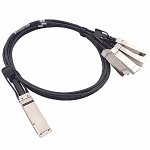 Wiitek 1M QSFP+ to 4 SFP+ DAC Breakout Cable, QSFP-4SFP10G-CU1M, 40G QSFP+ Direct Attach Copper Cable, 30AWG Black, for Cisco, Ubiquiti, Mellanox, Supermicro, Compatible for Mikrotik