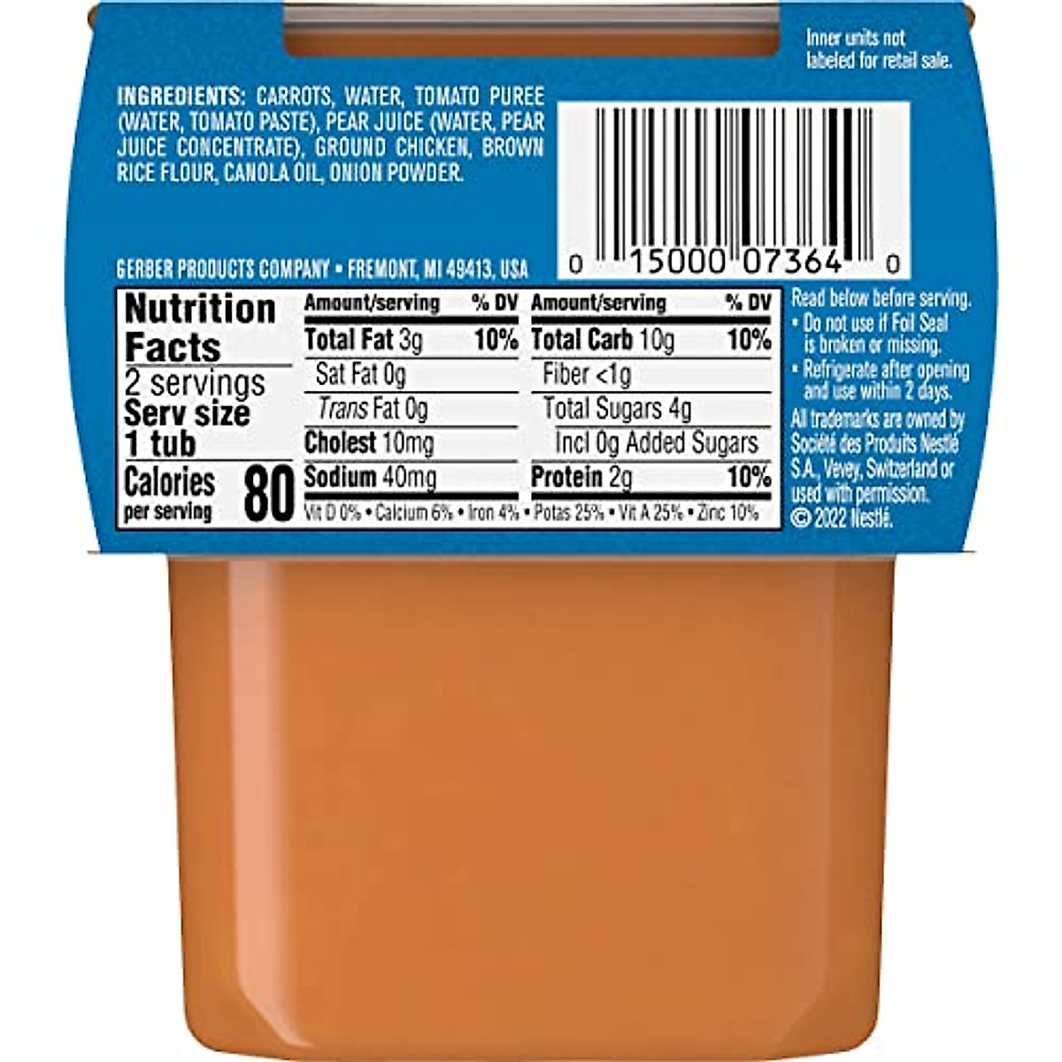 Gerber 2nd Foods Chicken Rice Baby Food, 7 Ounce - 8 per case.