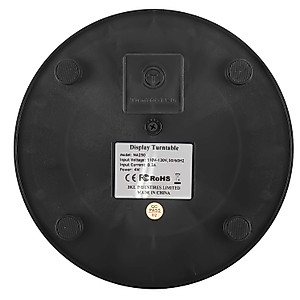 Homend 110V Electric Motorized Rotating Turntable Display Stand, 10inch/25cm Diameter 22lb Load, 360 Degree Rotating in Either Direction, for Photography, Showcase (Black, 10inch/25cm)