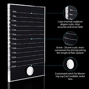 Maitys Eyelash Crystal Pallet Eyelash Extension Pallet Bigger Size Glass False Lash Tray Strip Adhesive Glue Holder(5.9 x 3.94 x 0.31 Inch,Clear)