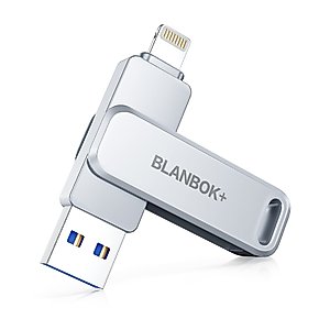 MFi Certified 128GB Photo Stick for iPhone Flash Drive,USB Memory Stick Thumb Drives High Speed USB Stick External Storage Compatible for iPhone/iPad/Android/PC