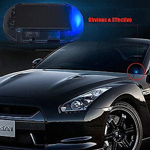 PerfecTech Car Solar Power Simulated Dummy Alarm Warning Anti-Theft LED Flashing Security Light with New USB Port （Blue）