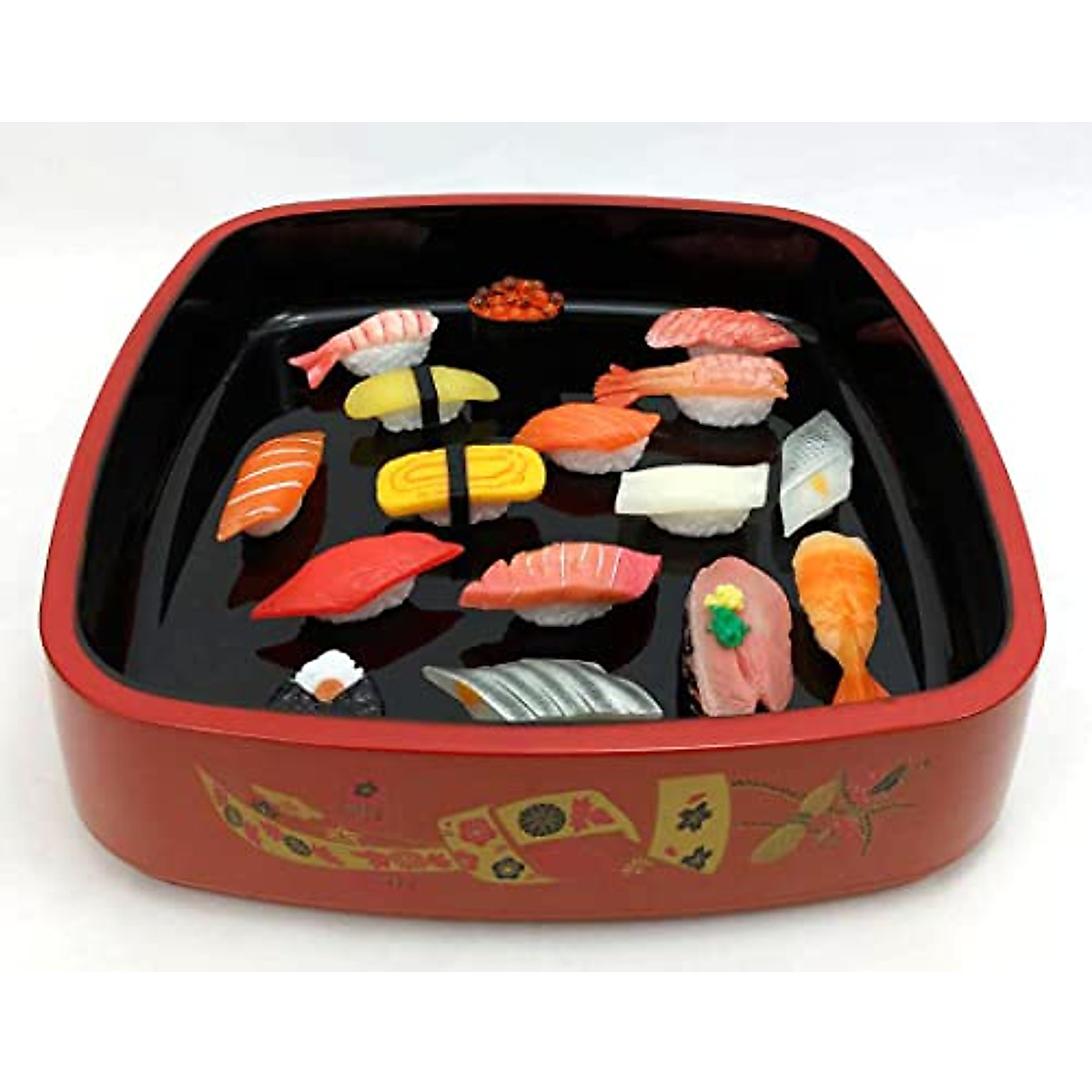 JapanBargain 4076, Sashimi Sushi Serving Tray Plate Platter Dish Japanese Plastic Lacquered Sushi Oke Hangiri, 12.75 inch
